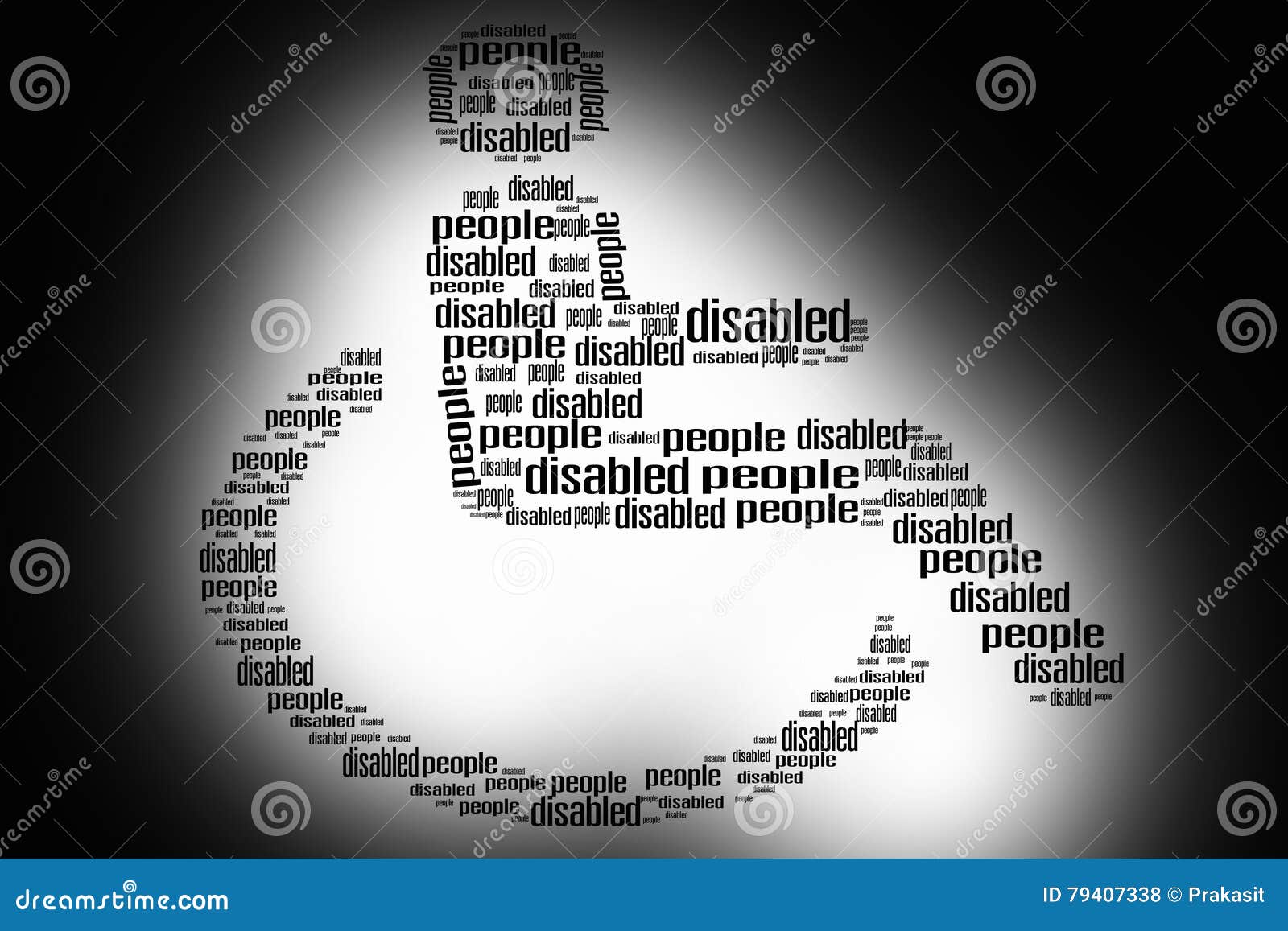 Handicapped in Wheelchair Word Shape Stock Illustration - Illustration ...