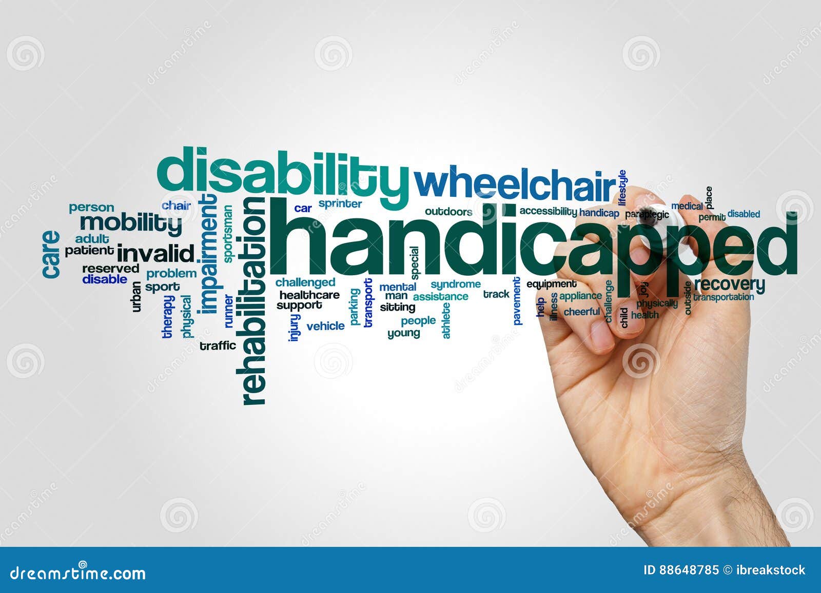 Handicapped Word Cloud Concept Stock Illustration - Illustration of ...