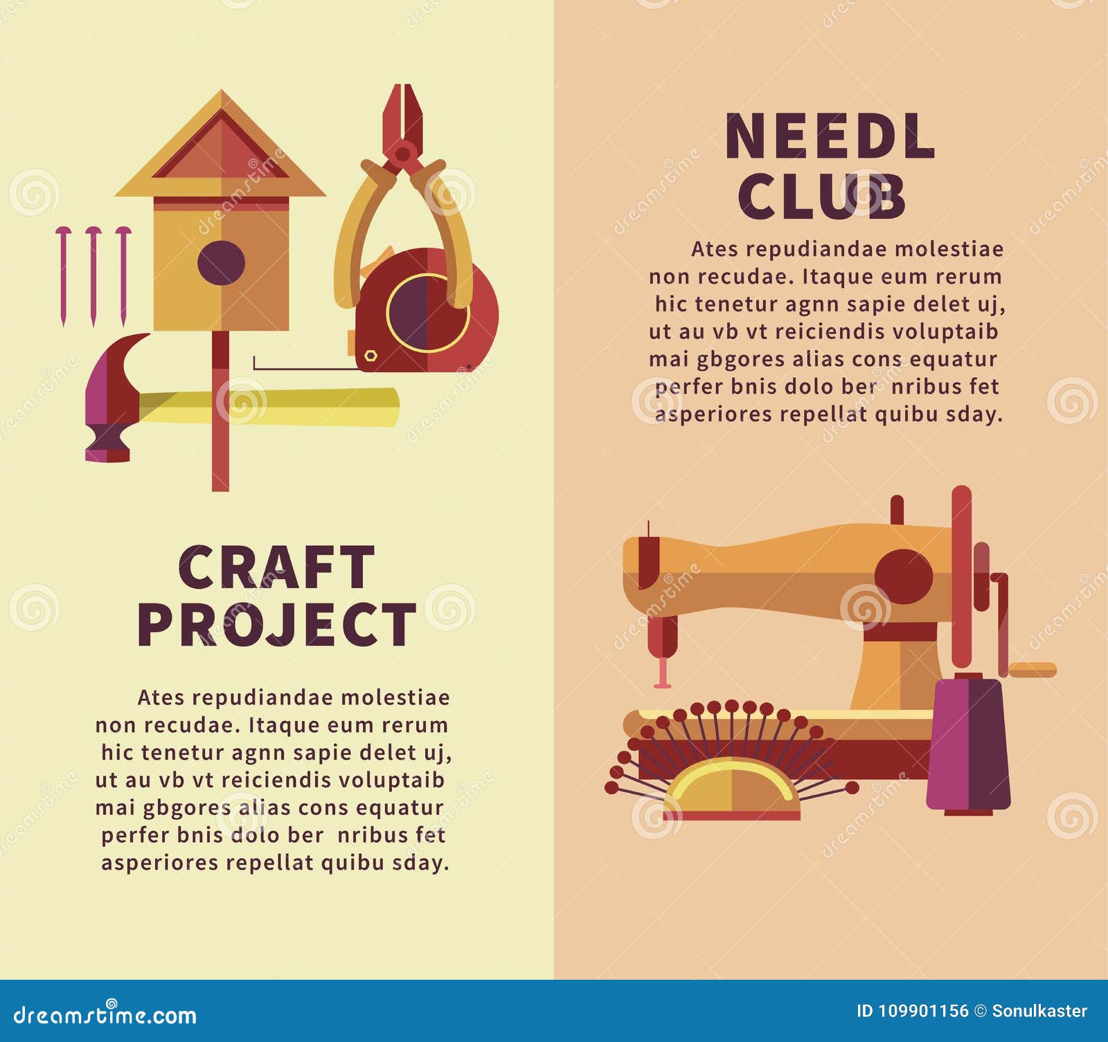 Creative Art and Handicraft Workshop Vector Flat Poster of Woodwork and ...