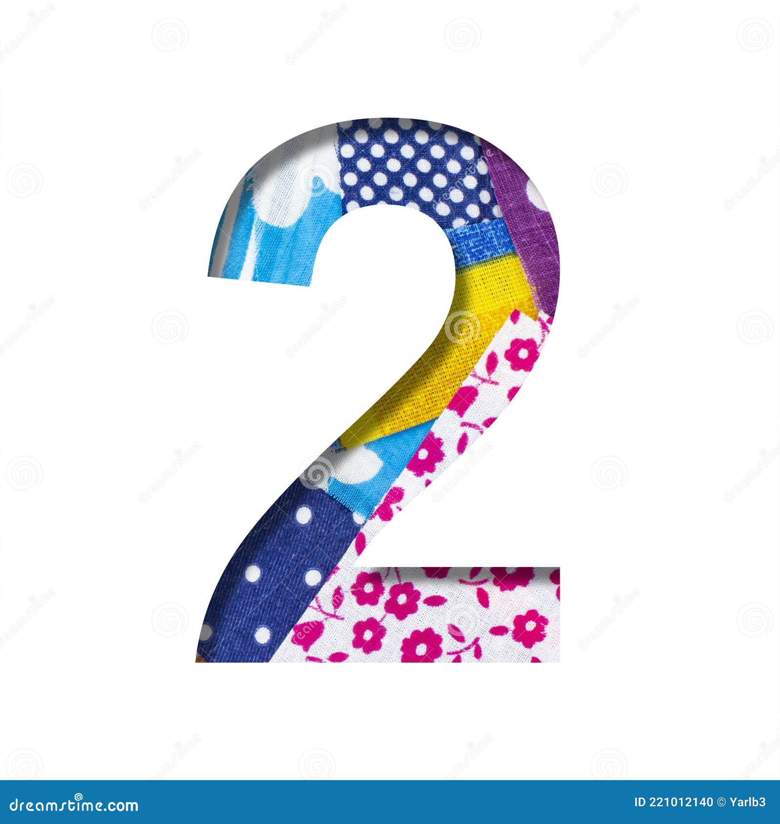 Handicraft or Creative Font. Digit Two, 2 Cut Out of Paper on the ...