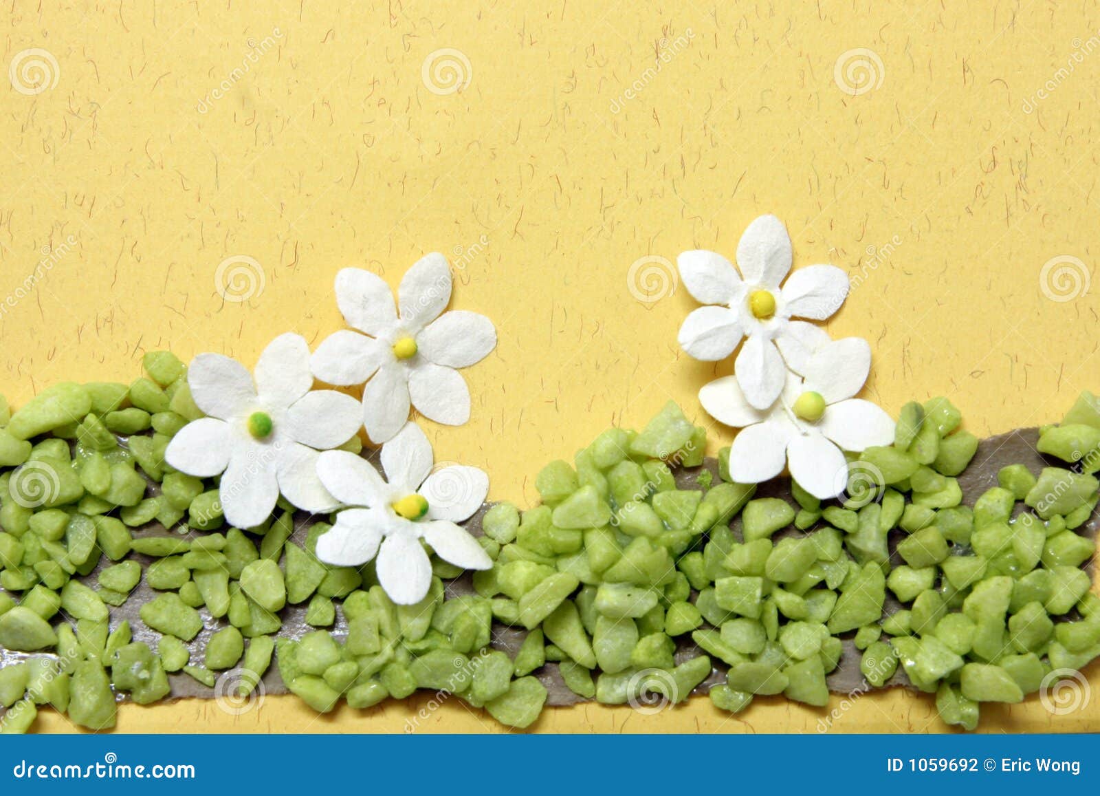 Handicraft Flowers on a Card Stock Photo - Image of handmade, white ...