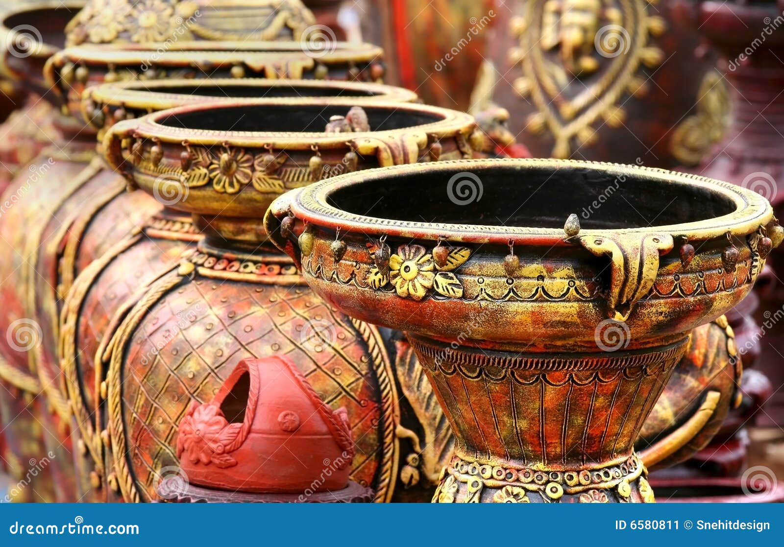 Handicrafts of India stock image. Image of pots, crafts - 6580811