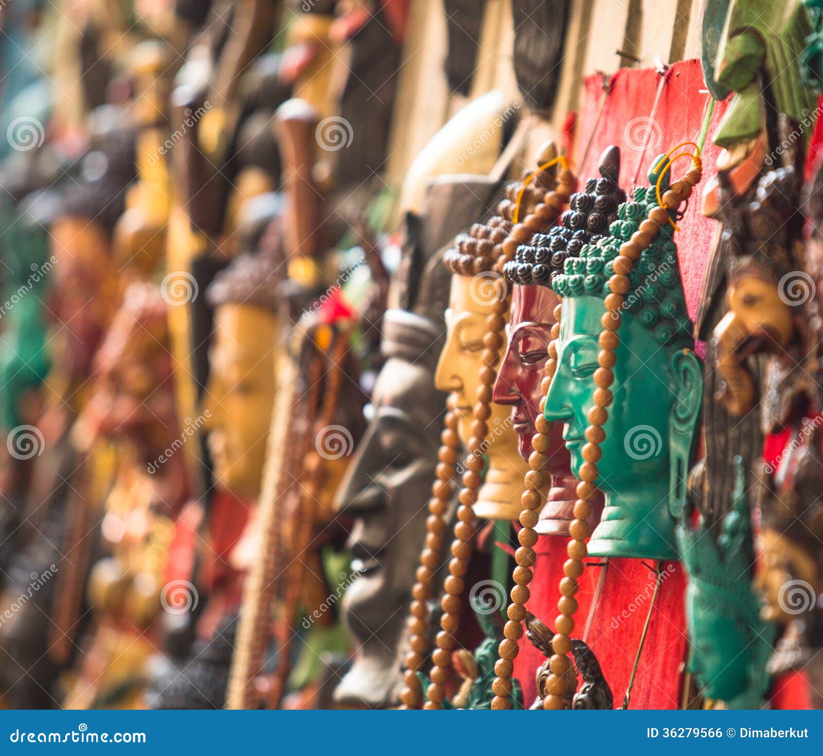 Handicrafts in Kathmandu (Buddha Heads), Nepal Stock Photo - Image of ...