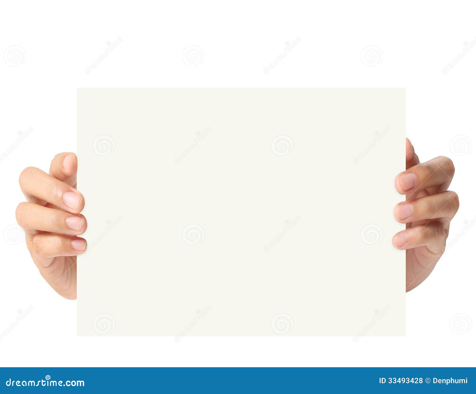 Handing Blank Business A4 Card Over in Hand Stock Illustration ...