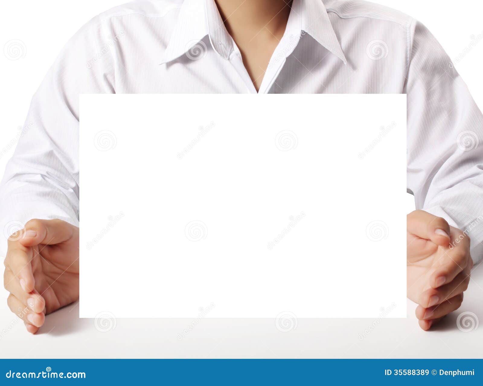 Handing Blank Business A4 Card Over in Hand Stock Illustration ...