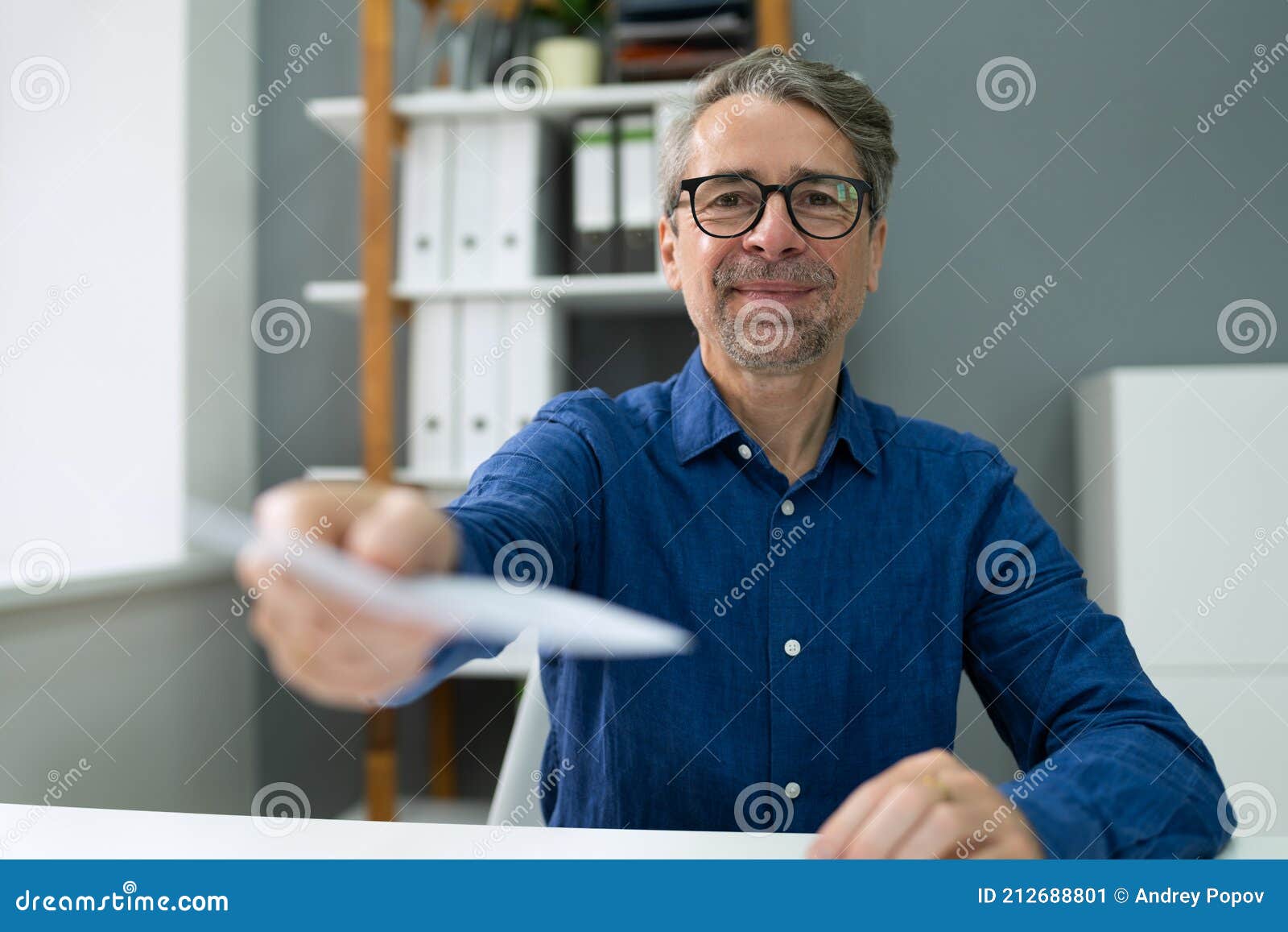 Handing Employee Payroll Cheque. Security Check Stock Image - Image of ...
