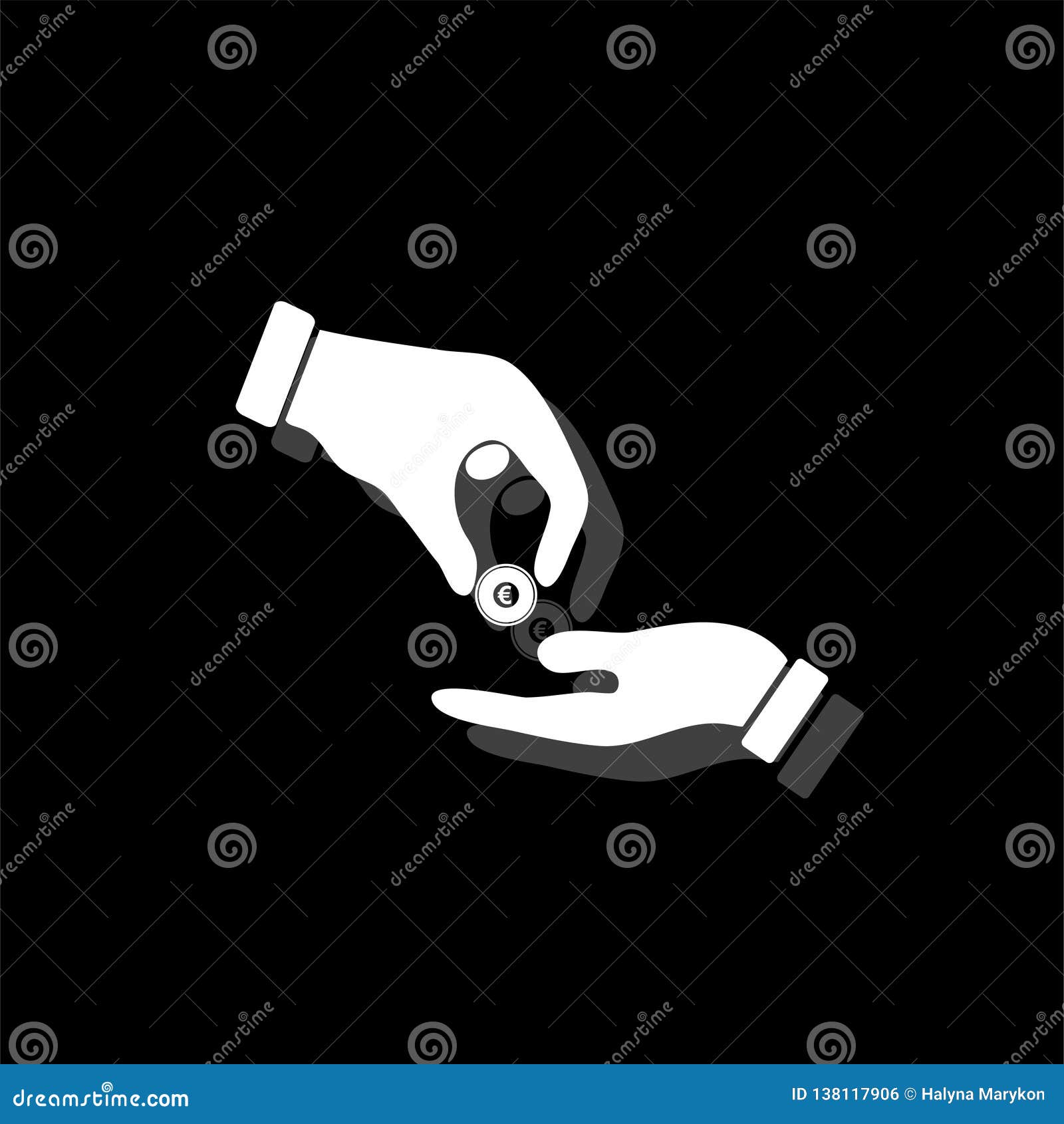 Handing money icon flat stock illustration. Illustration of commerce ...