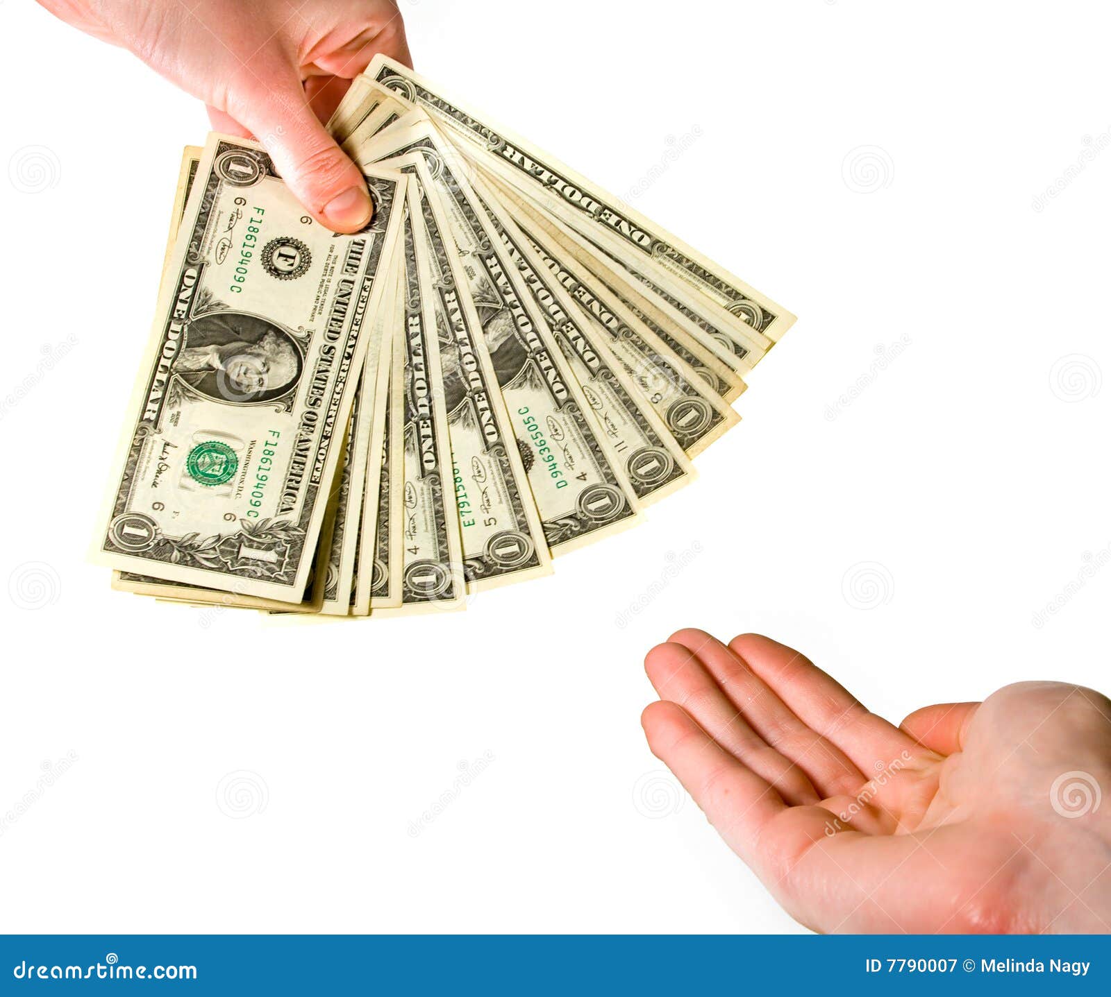 Handing Over Dollar Banknotes Stock Image - Image of credit, help: 7790007