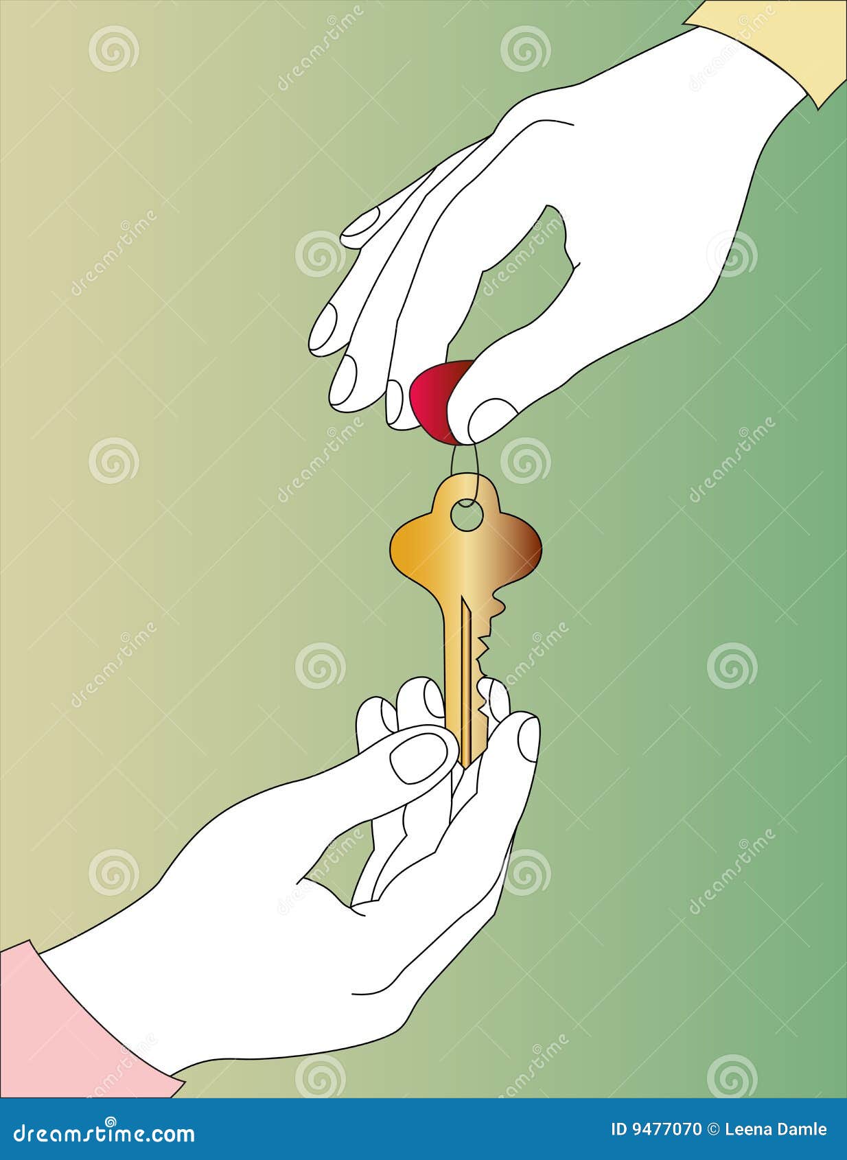 Handing over the key green stock vector. Illustration of contract - 9477070