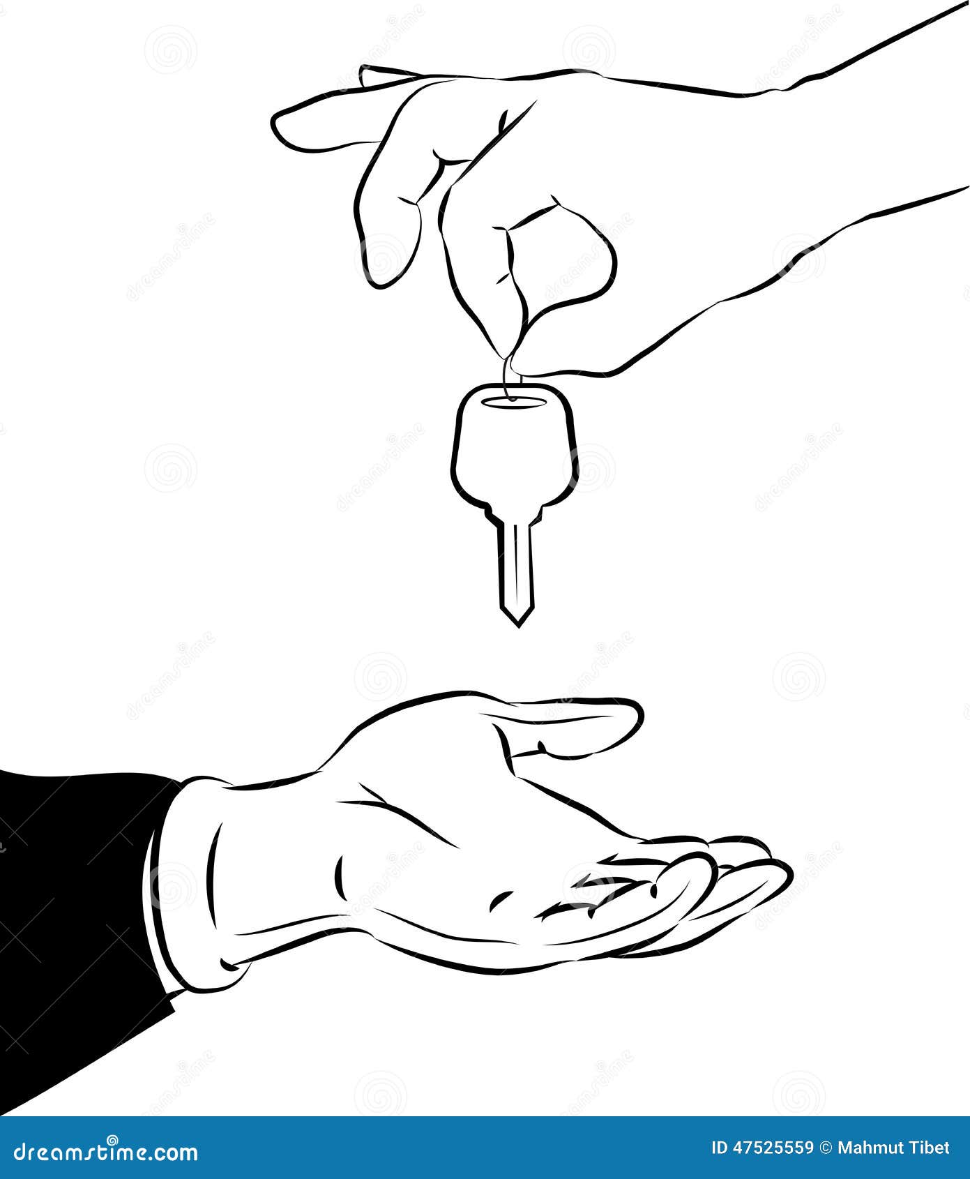 Handing over the key stock vector. Illustration of driver - 47525559