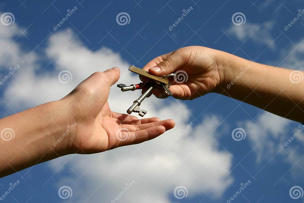 Handing over the keys stock photo. Image of metaphorical - 237792