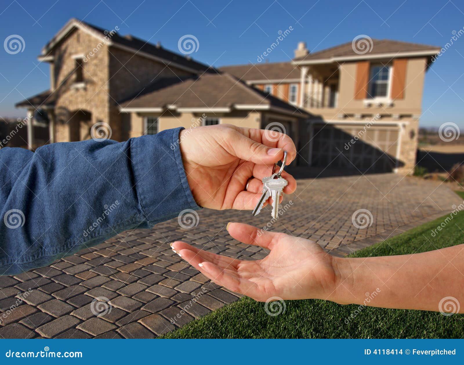 Handing Over the Keys stock photo. Image of front, agent - 4118414