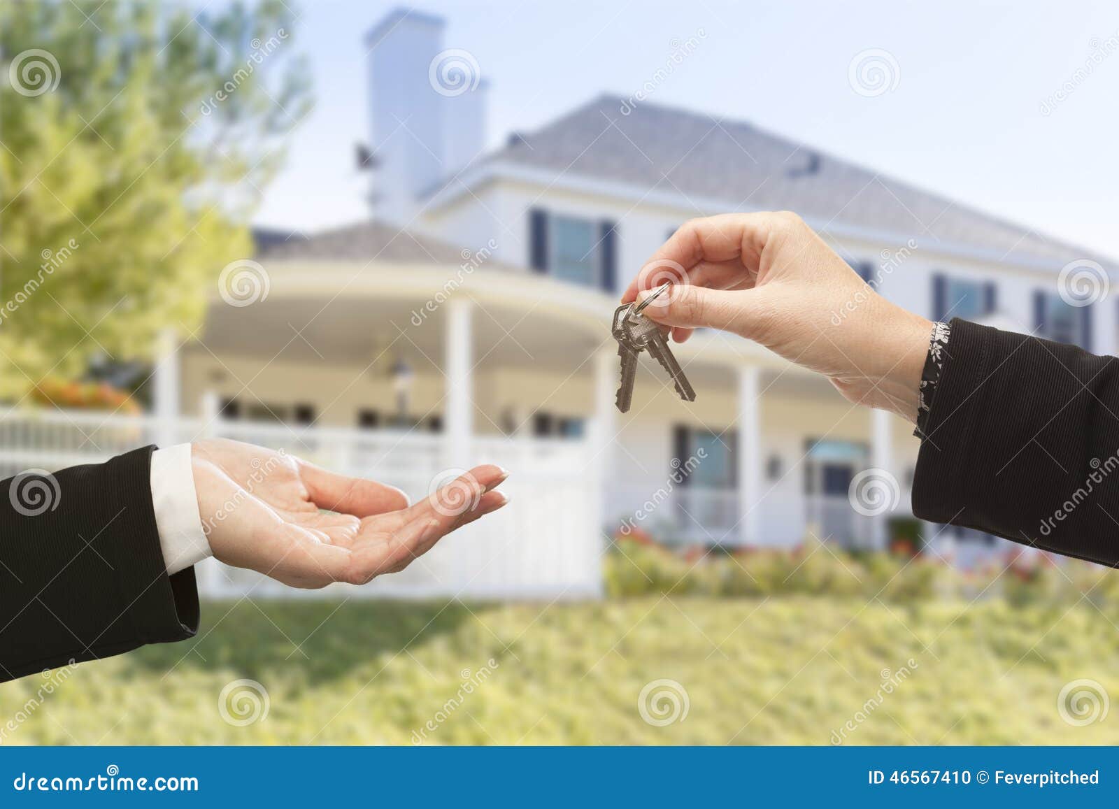 Handing Over the Keys and New House Stock Photo - Image of moving, hand ...