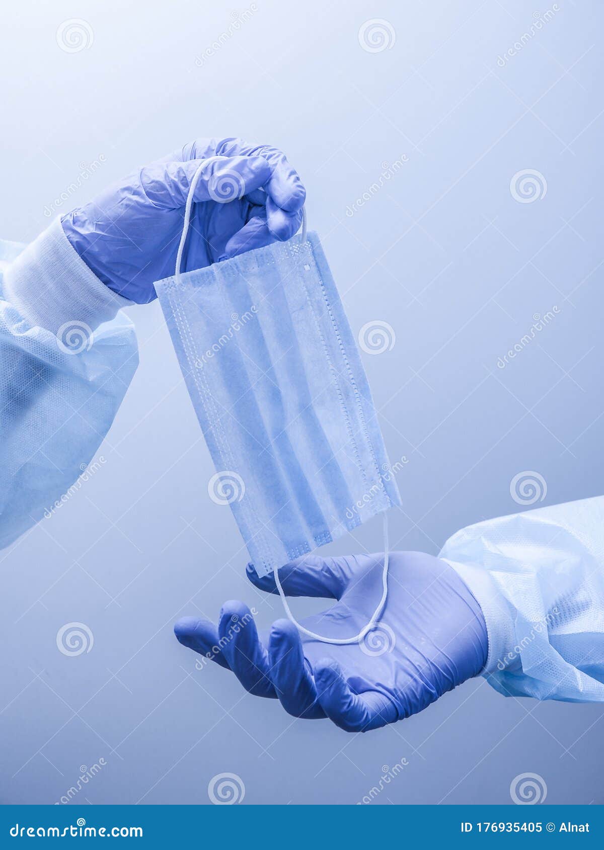 Handing Over a Medical Mask Stock Image - Image of human, hospital ...
