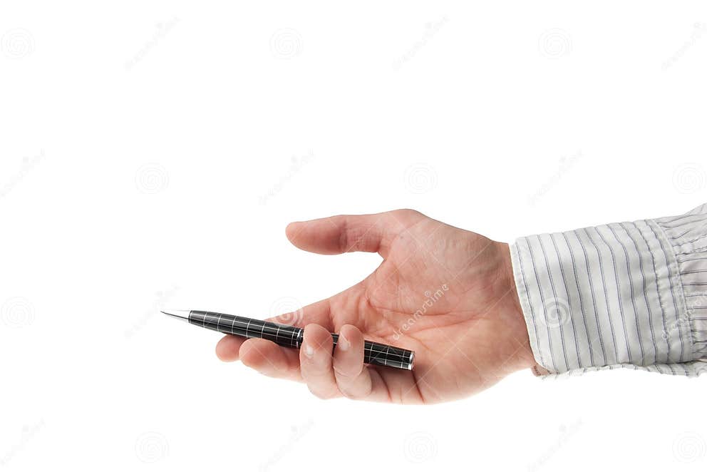Handing over a pen stock image. Image of isolated, human - 14820901