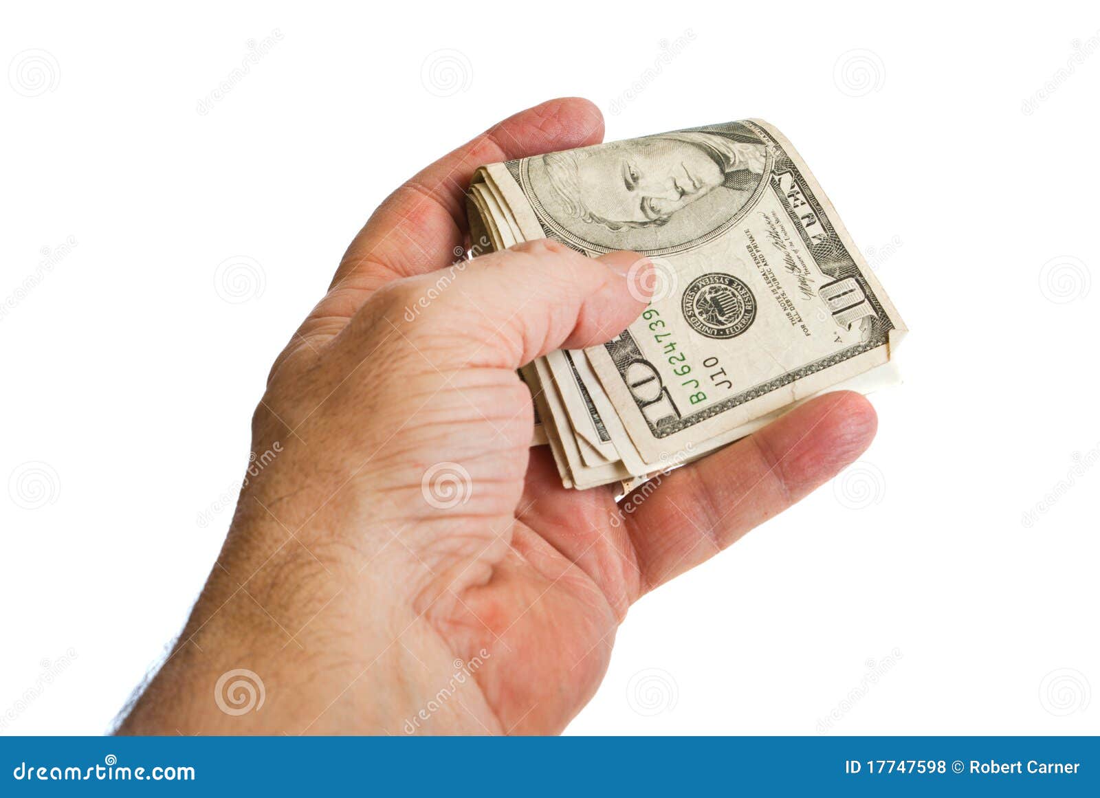 Handing Over Small American Bills Stock Photo - Image of currency, loan ...