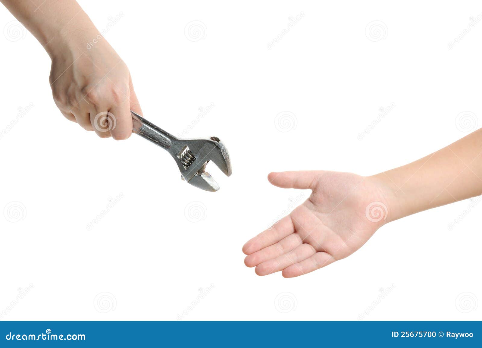 Handing over wrench stock photo. Image of single, teamwork - 25675700