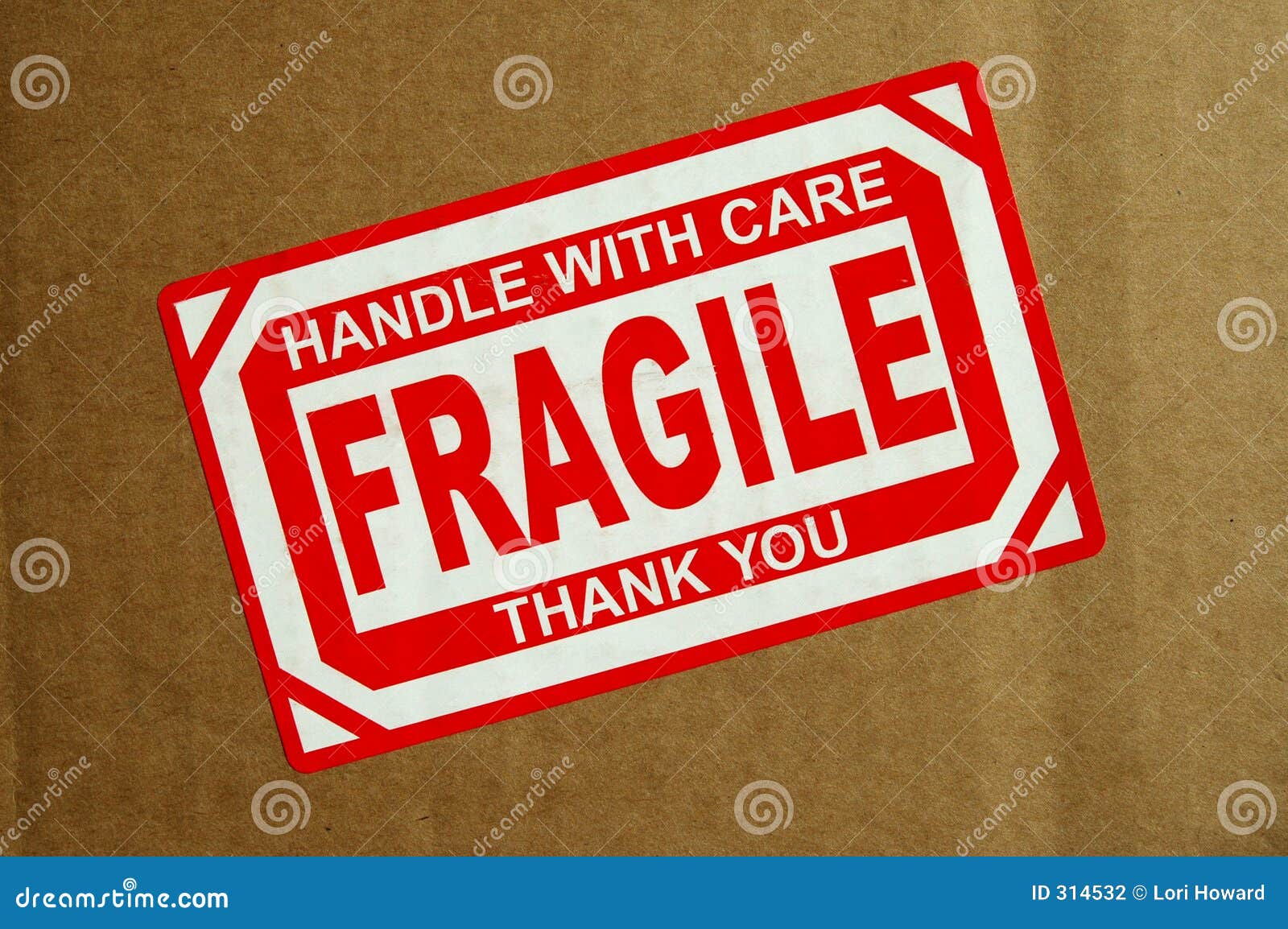 Handle with Care stock photo. Image of sticker, package - 314532