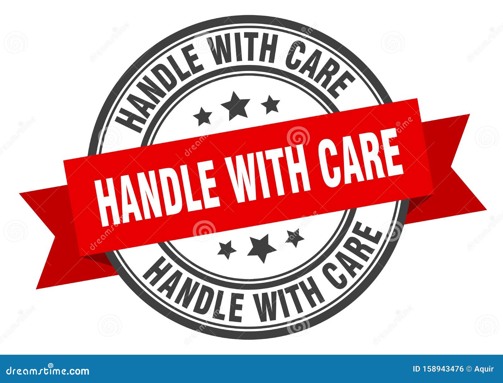 Handle with care label stock vector. Illustration of banner - 158943476