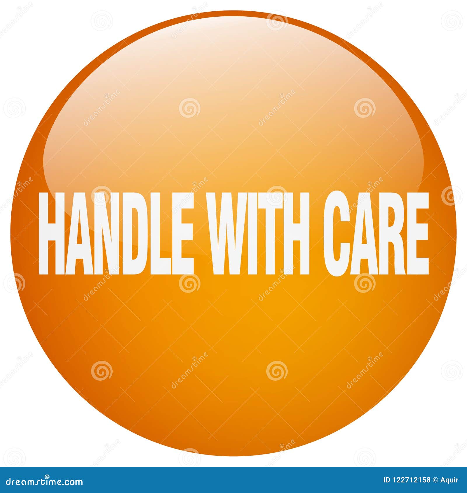 Handle with care button stock vector. Illustration of website - 122712158
