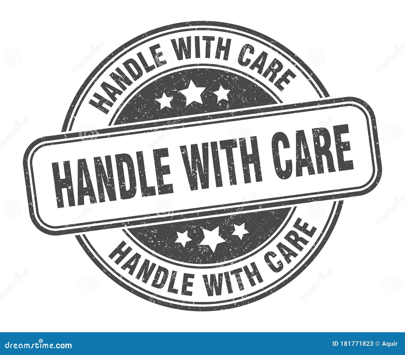 Handle with Care Stamp. Handle with Care Round Grunge Sign Stock Vector ...