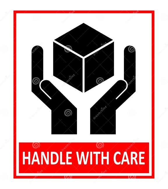Handle with Care, Sticker and Label Vector Stock Illustration ...