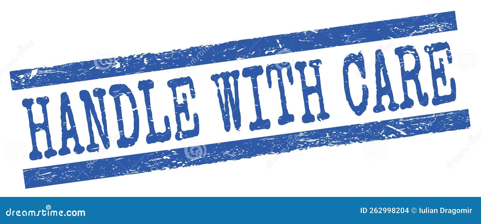 HANDLE with CARE Text on Blue Lines Stamp Sign Stock Illustration ...