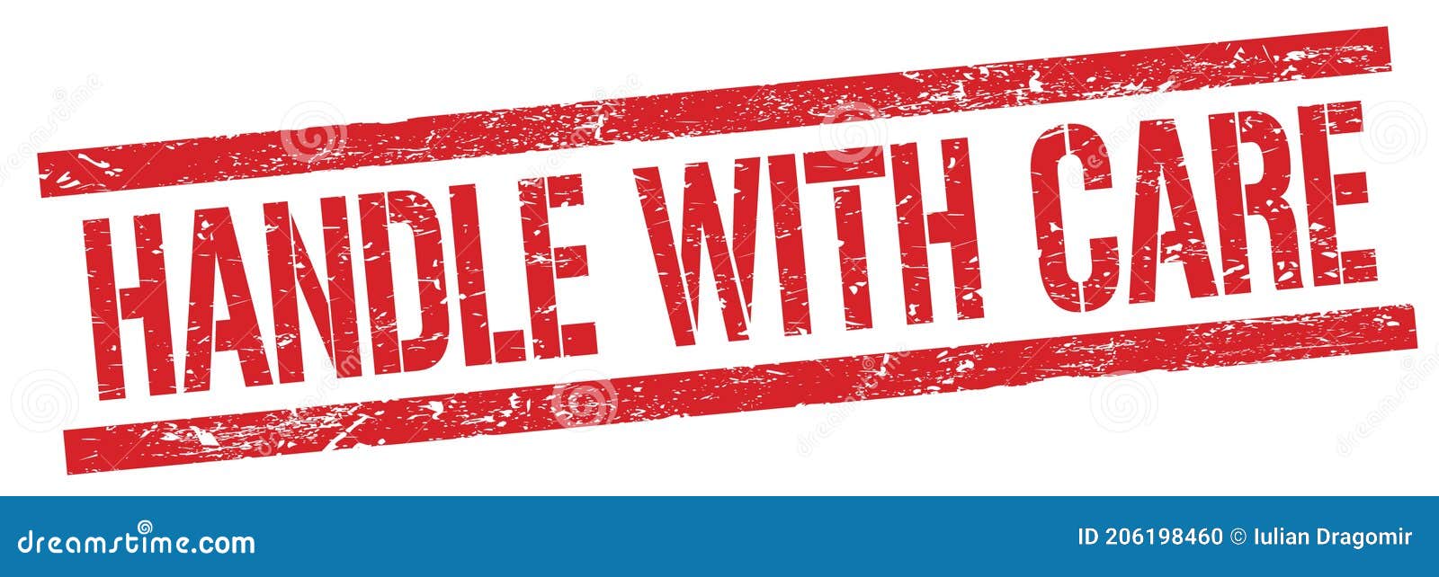 HANDLE with CARE Text on Red Grungy Rectangle Stamp Stock Illustration ...