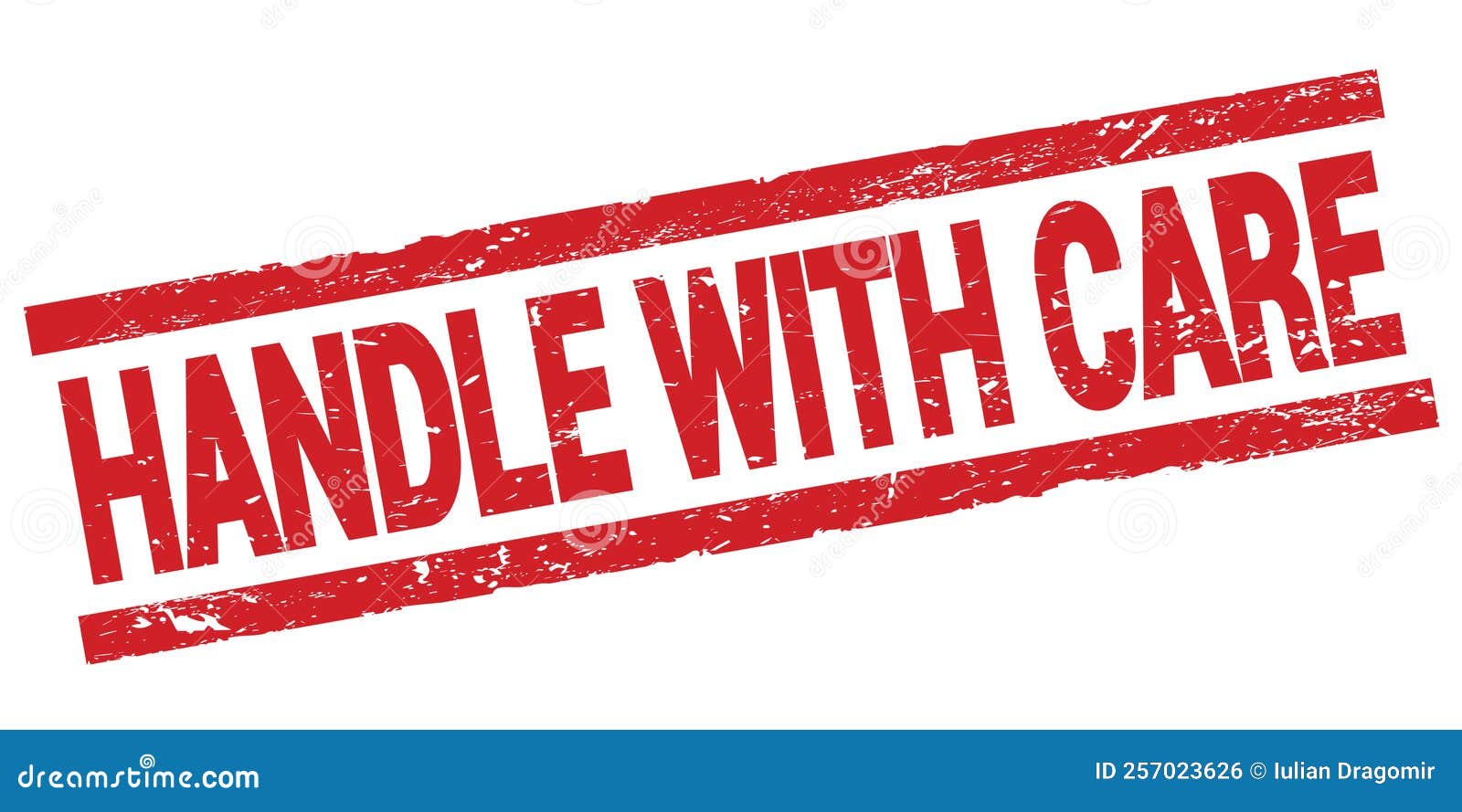 HANDLE with CARE Text on Red Rectangle Stamp Sign Stock Illustration ...