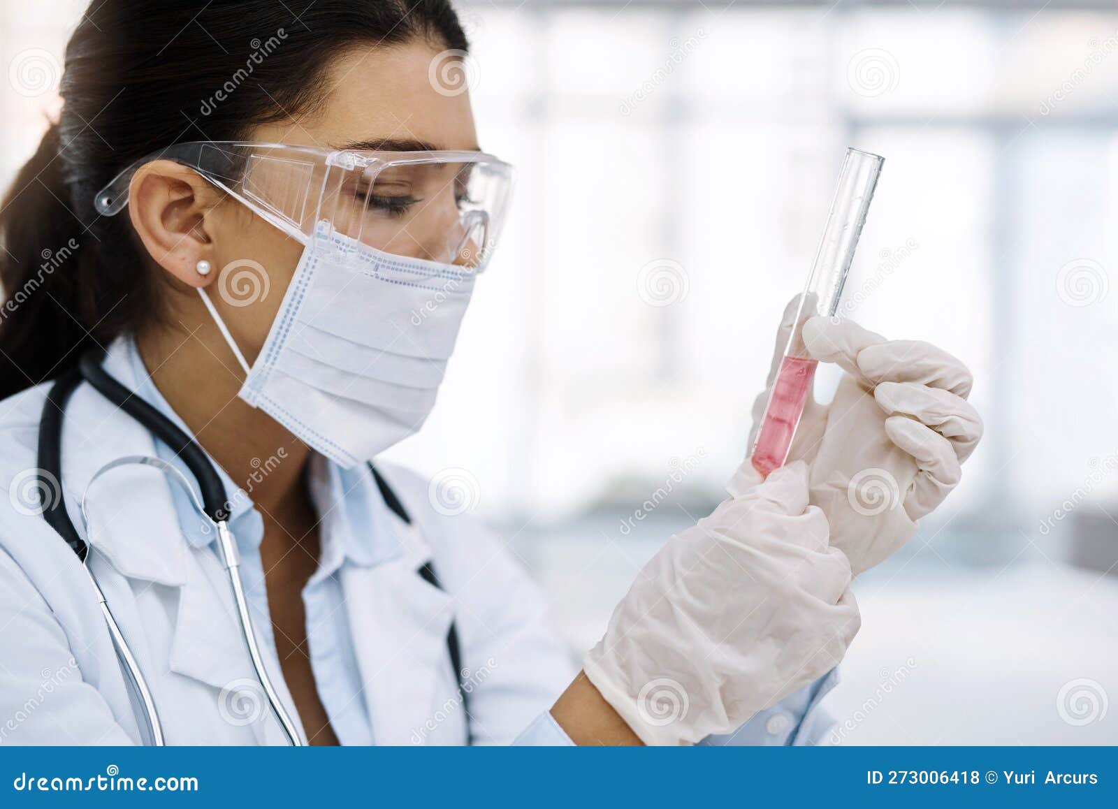Handle with Caution. a Young Scientist Working in a Lab. Stock Photo ...
