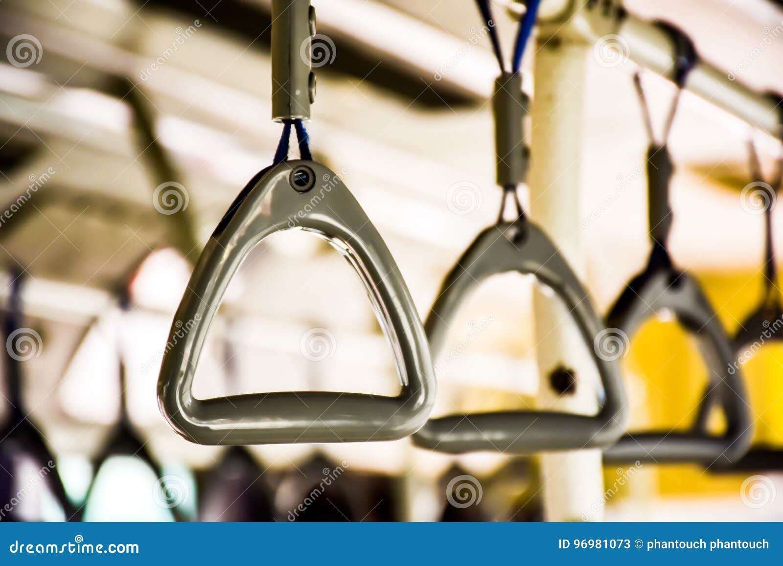 Handle on Ceiling of the Bus. Stock Image - Image of hanging, hold ...