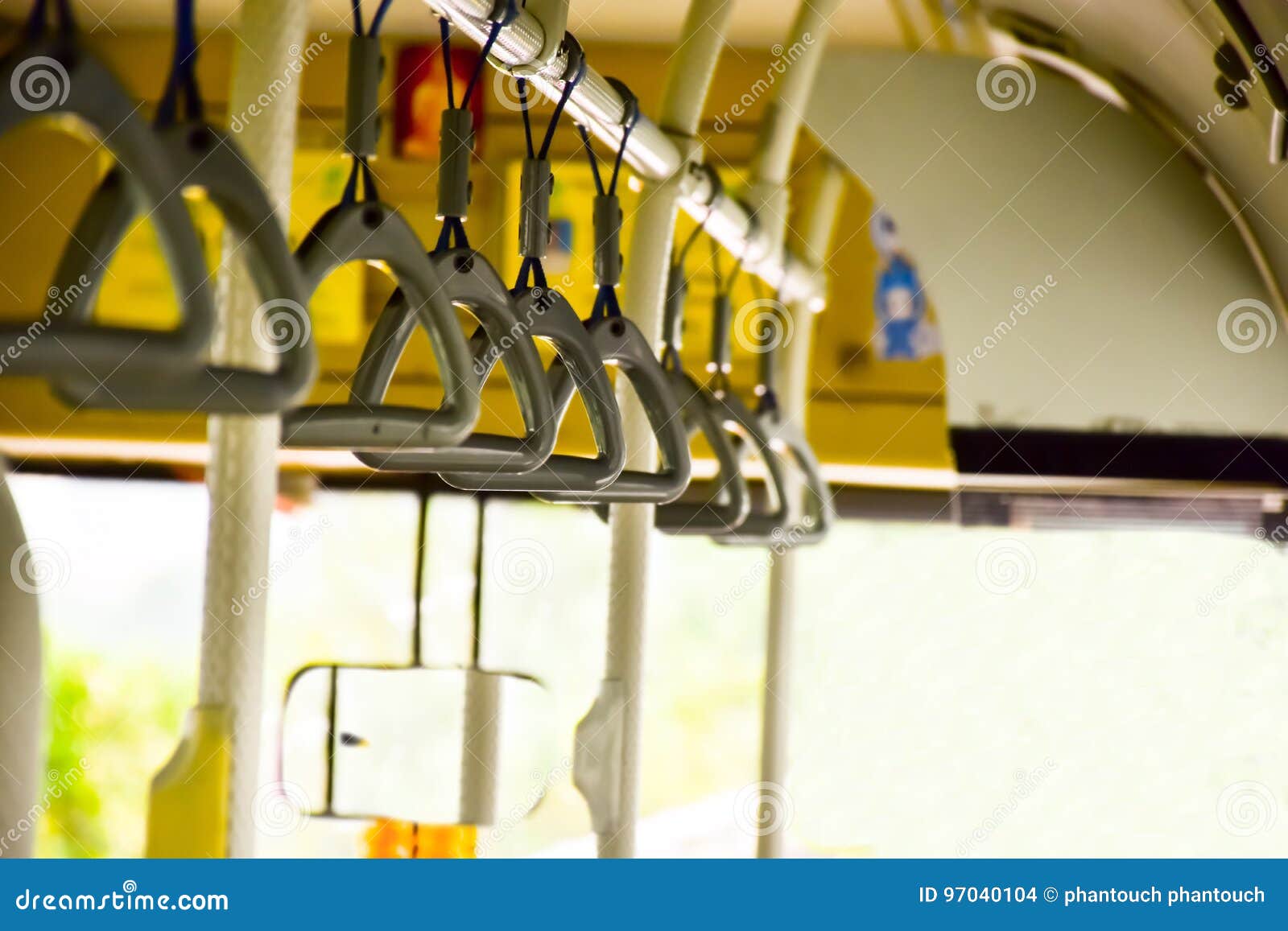 Handle on ceiling of bus stock photo. Image of ceiling - 97040104