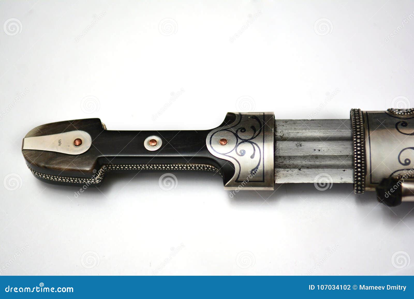 The Handle of the Circassian Dagger in the Scabbard Stock Photo - Image ...