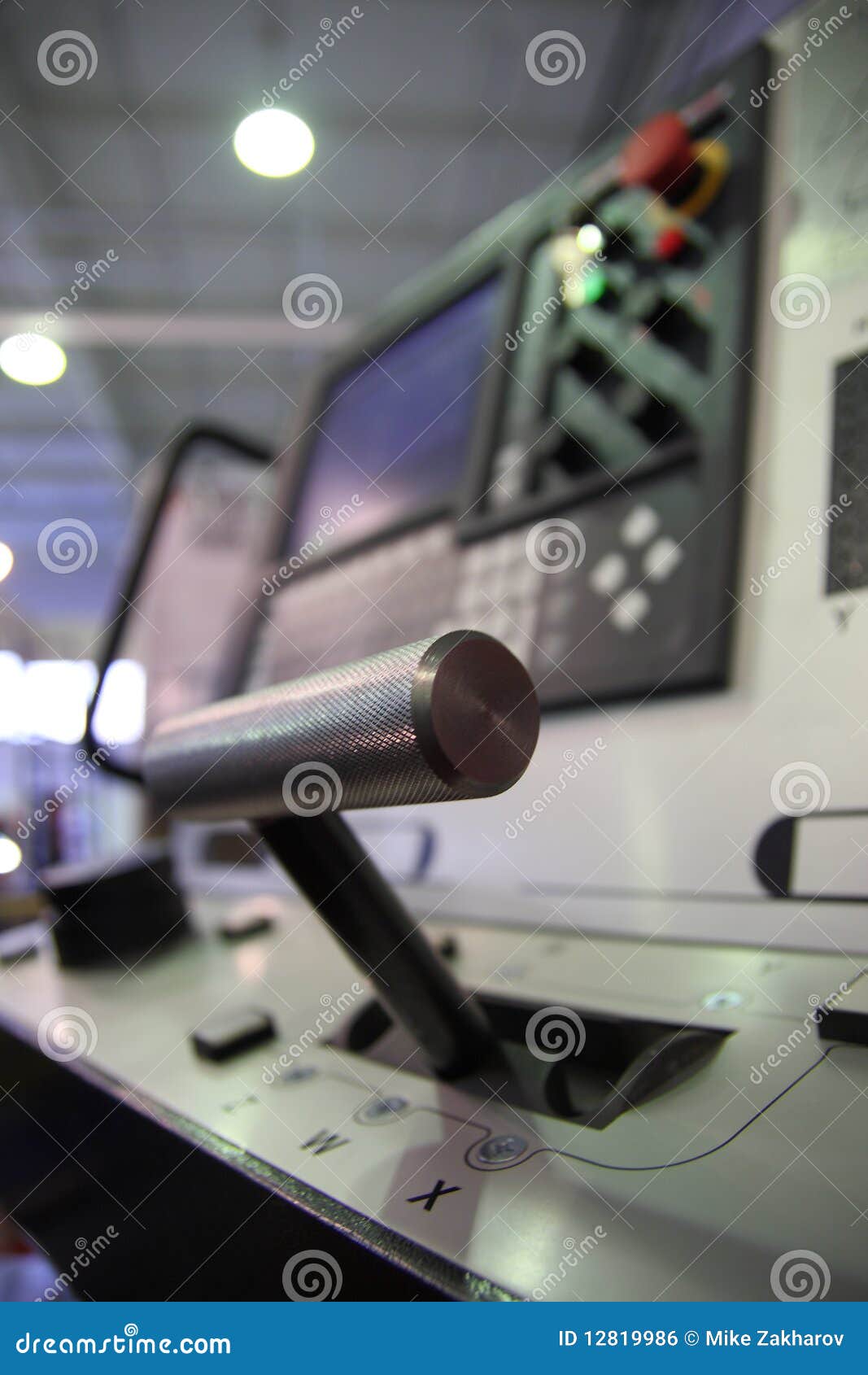 Handle on control panel. stock photo. Image of closeup - 12819986