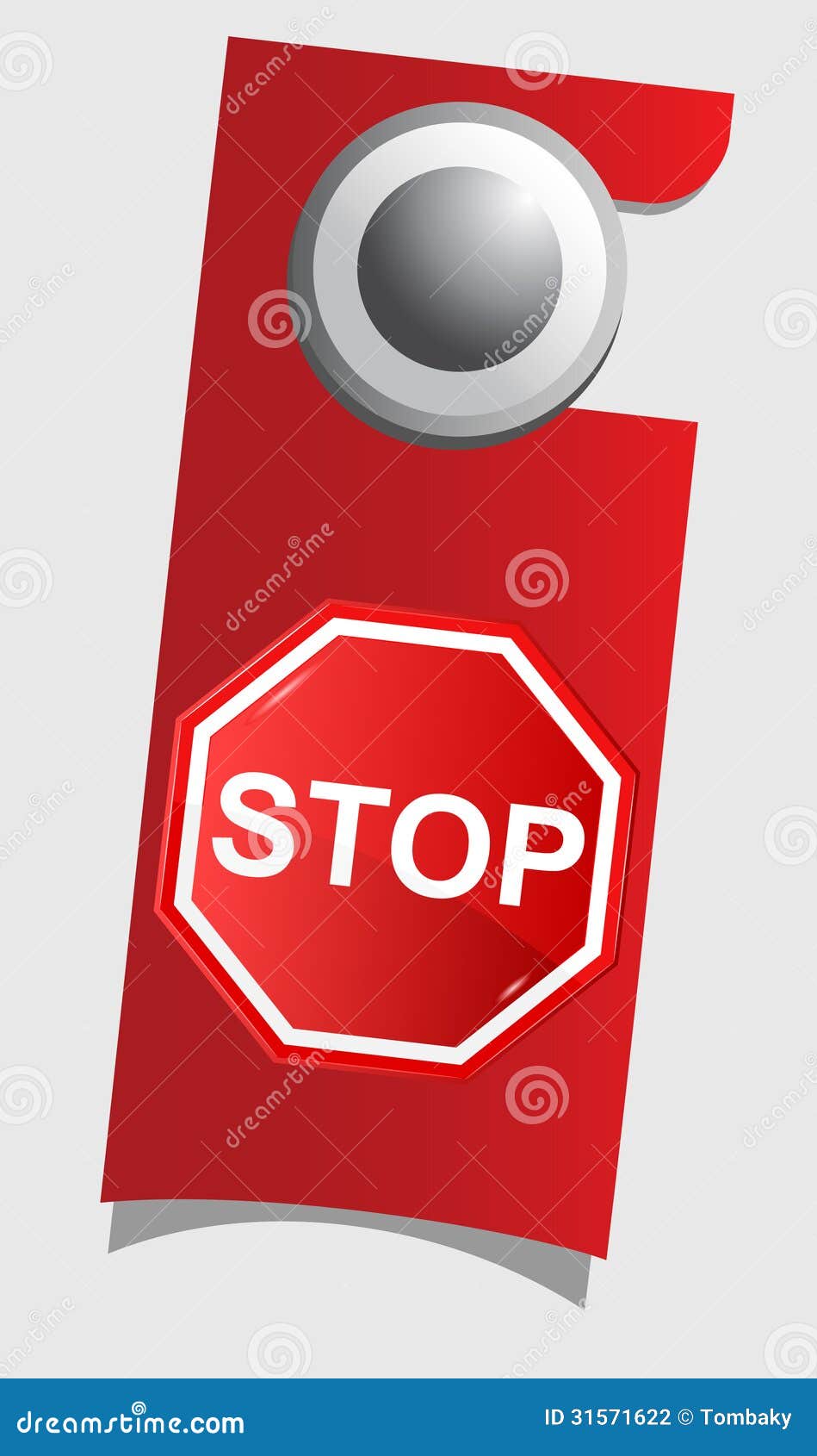 Handle door with stop sign stock vector. Illustration of instructions ...