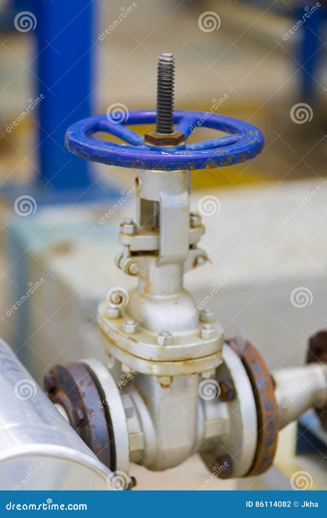 Handle Gate Valve on the Pipeline Stock Photo - Image of protection ...