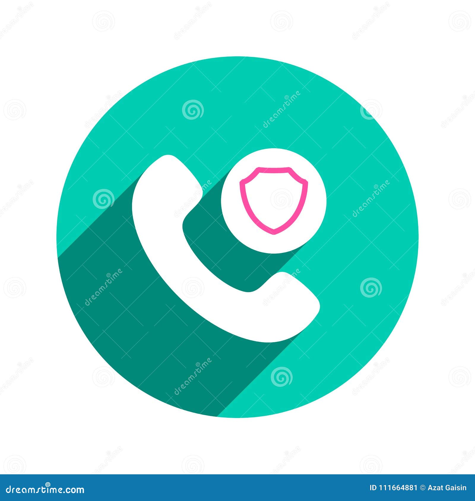 Handle Handset Phone Security Shield Telephone Icon Stock Vector ...