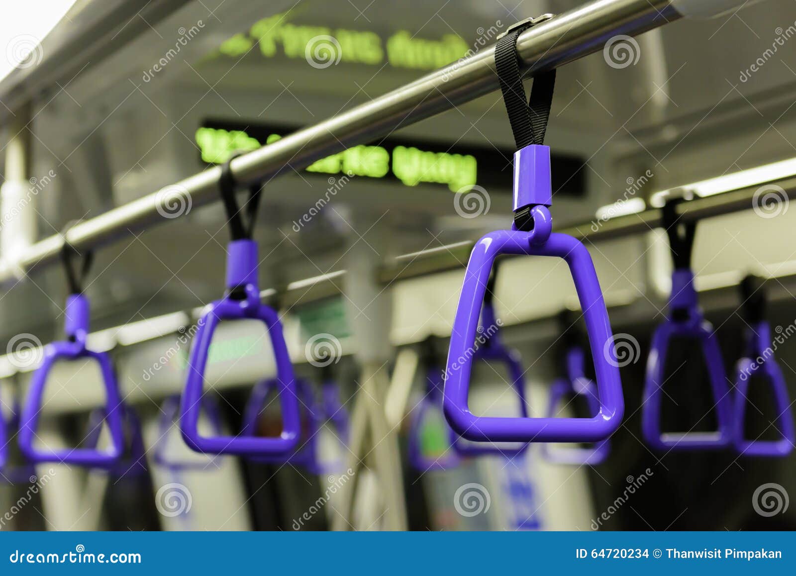 Handle Inside the Metro Train Stock Photo - Image of electric ...