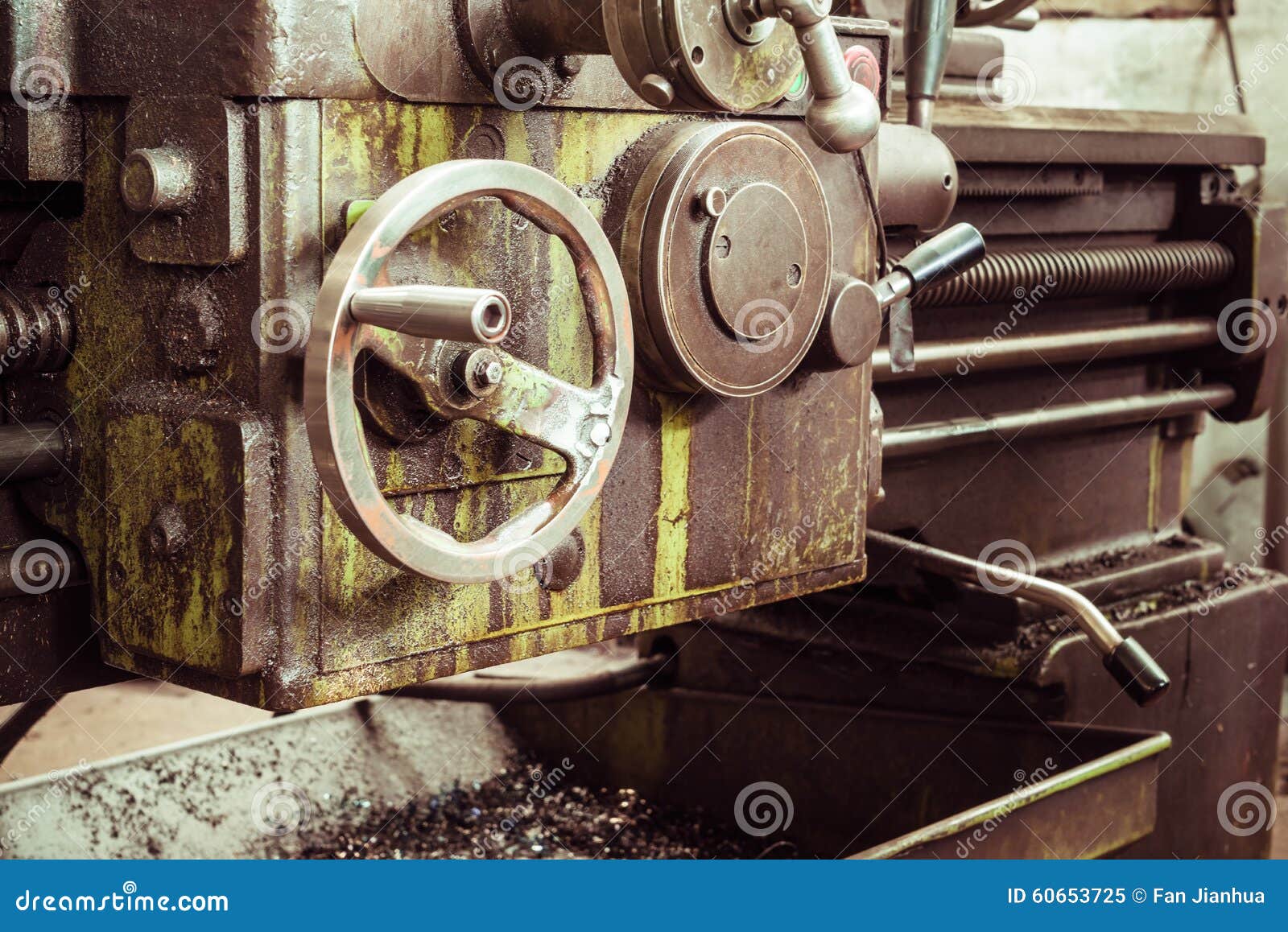 The Handle on the Lathe, Close-up Stock Image - Image of color, factory ...