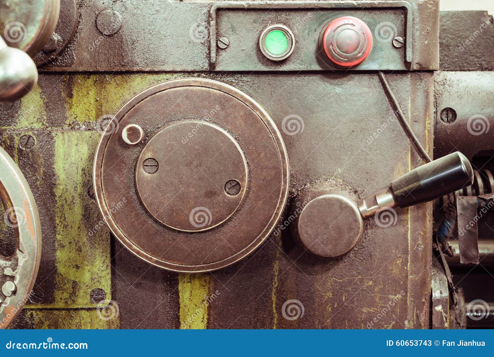 The Handle on the Lathe, Close-up Stock Image - Image of features ...