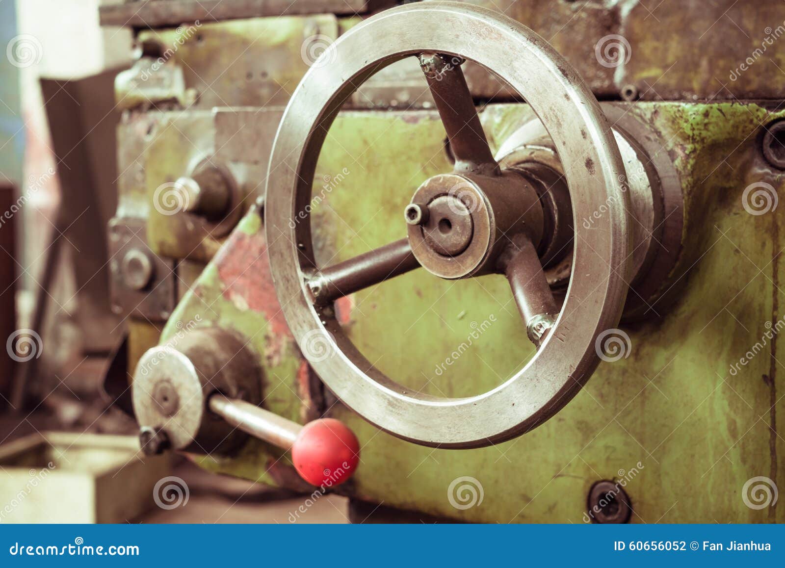 The Handle on the Lathe, Close-up Stock Photo - Image of features ...