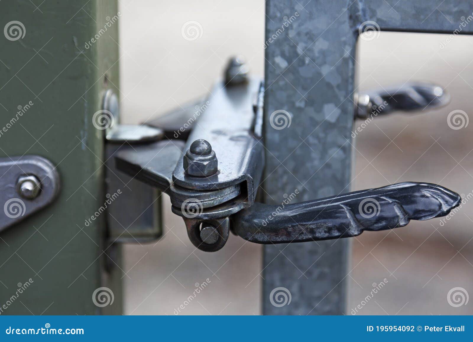Handle and Lock for Metal Gate Stock Photo - Image of assembly ...