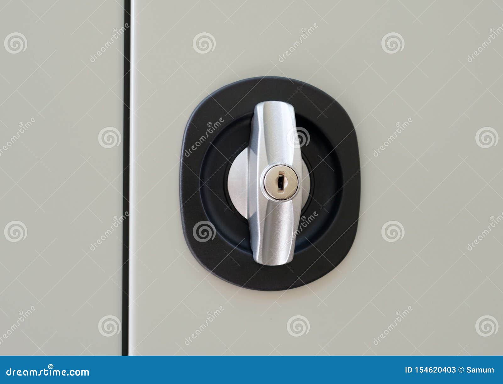Handle Lock of Metal Locker Stock Image - Image of closeup, safe: 154620403