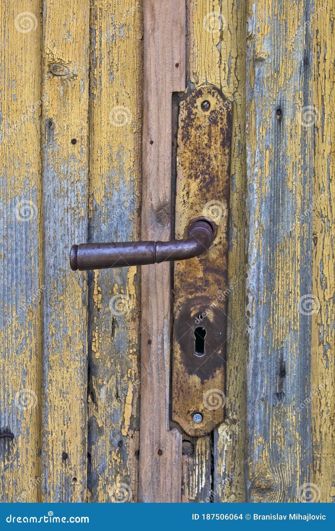 Handle and Lock on the Old Door Stock Photo - Image of design, grunge ...