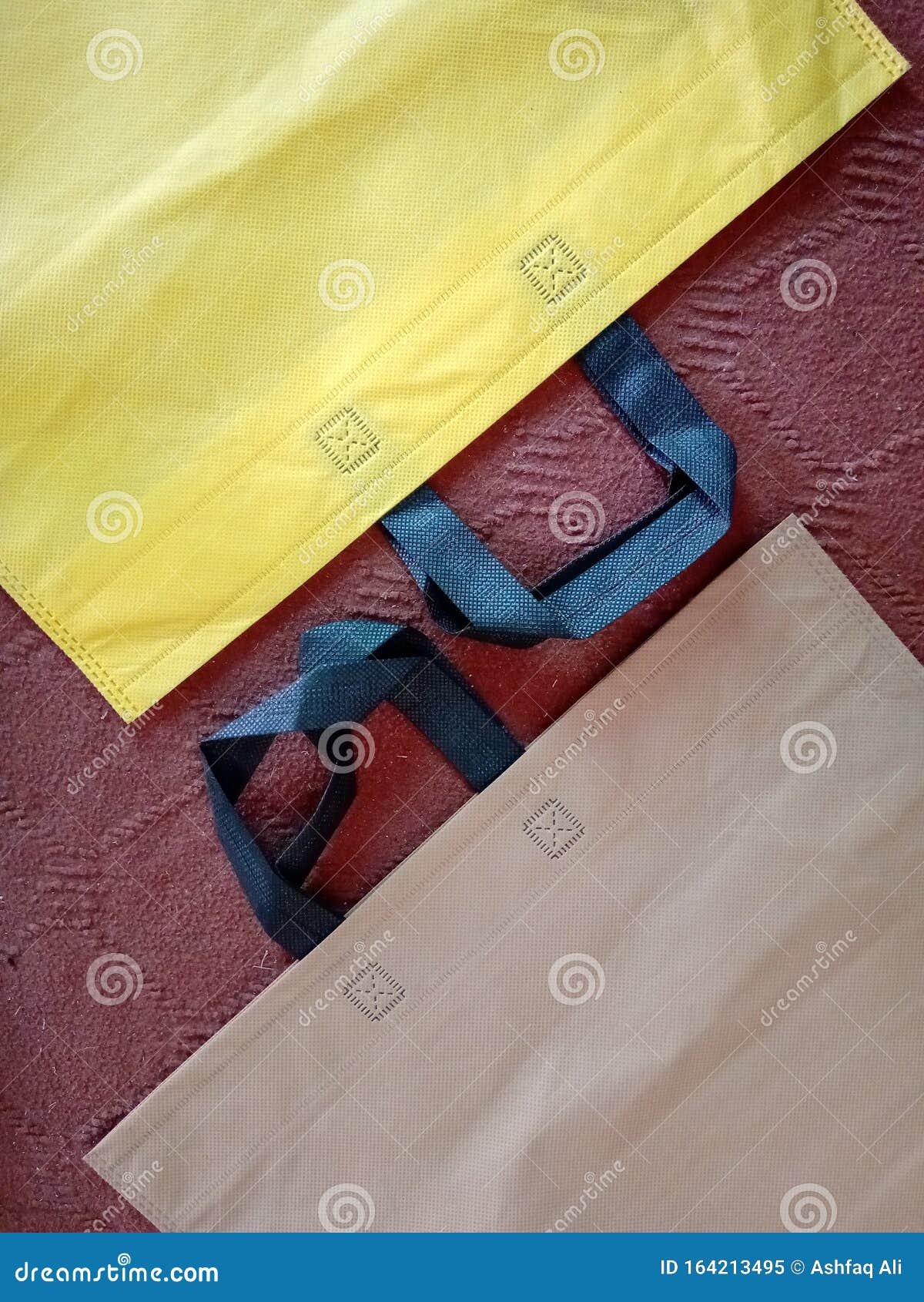 2 Handle Loop Bags Eco Friendly Bags Isolated Stock Image - Image of ...