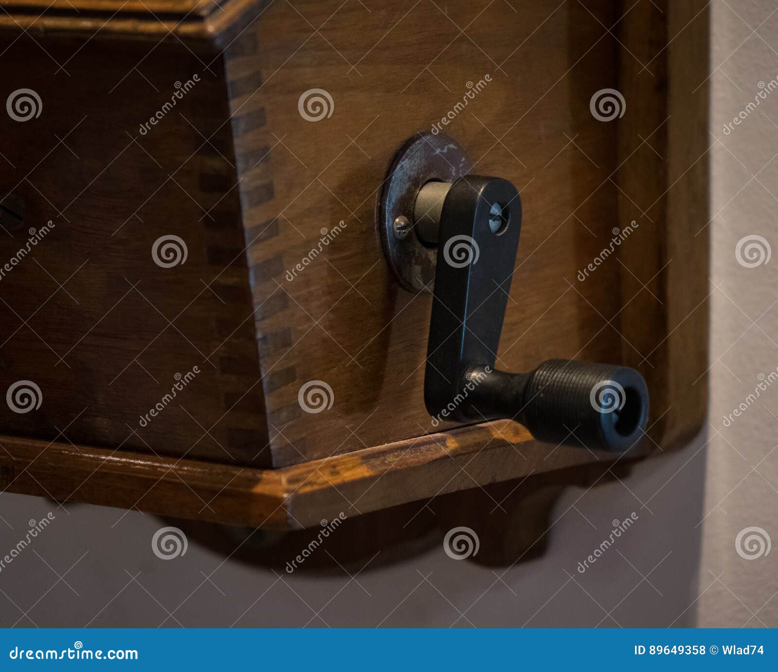The Handle of Old and Vintage Phone Stock Photo - Image of wooden ...