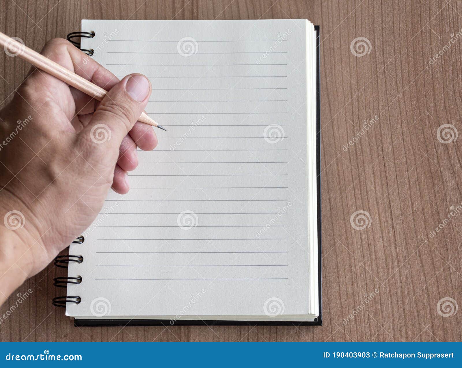 The Handle of a Pencil is Writing on Paper Stock Image - Image of ...
