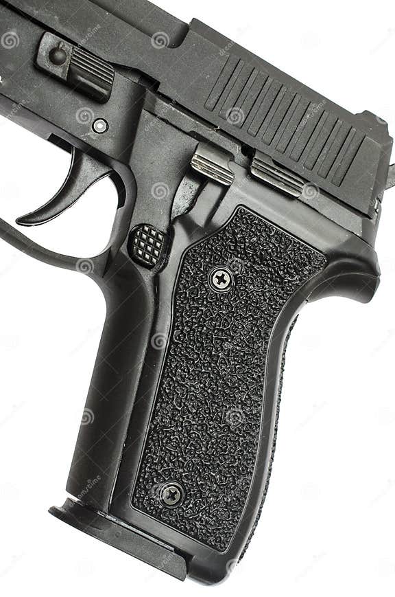 Handle of pistol isolated stock image. Image of hilt - 220867861