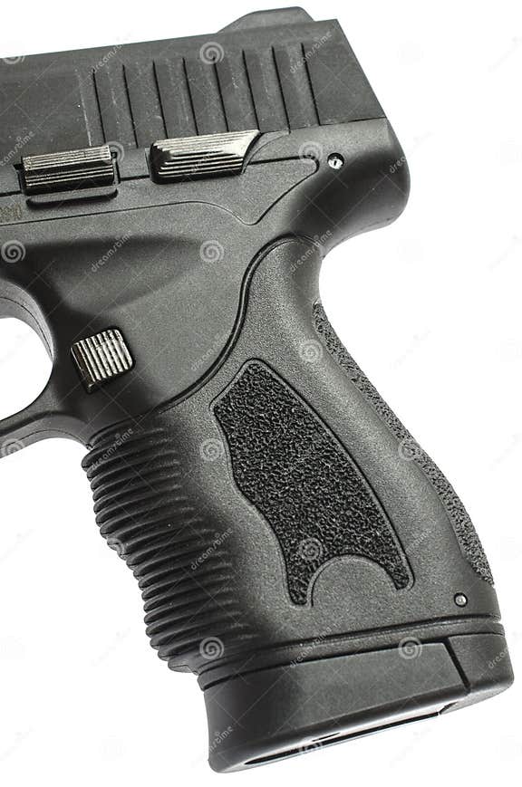 Handle of pistol isolated stock image. Image of helve - 220867733