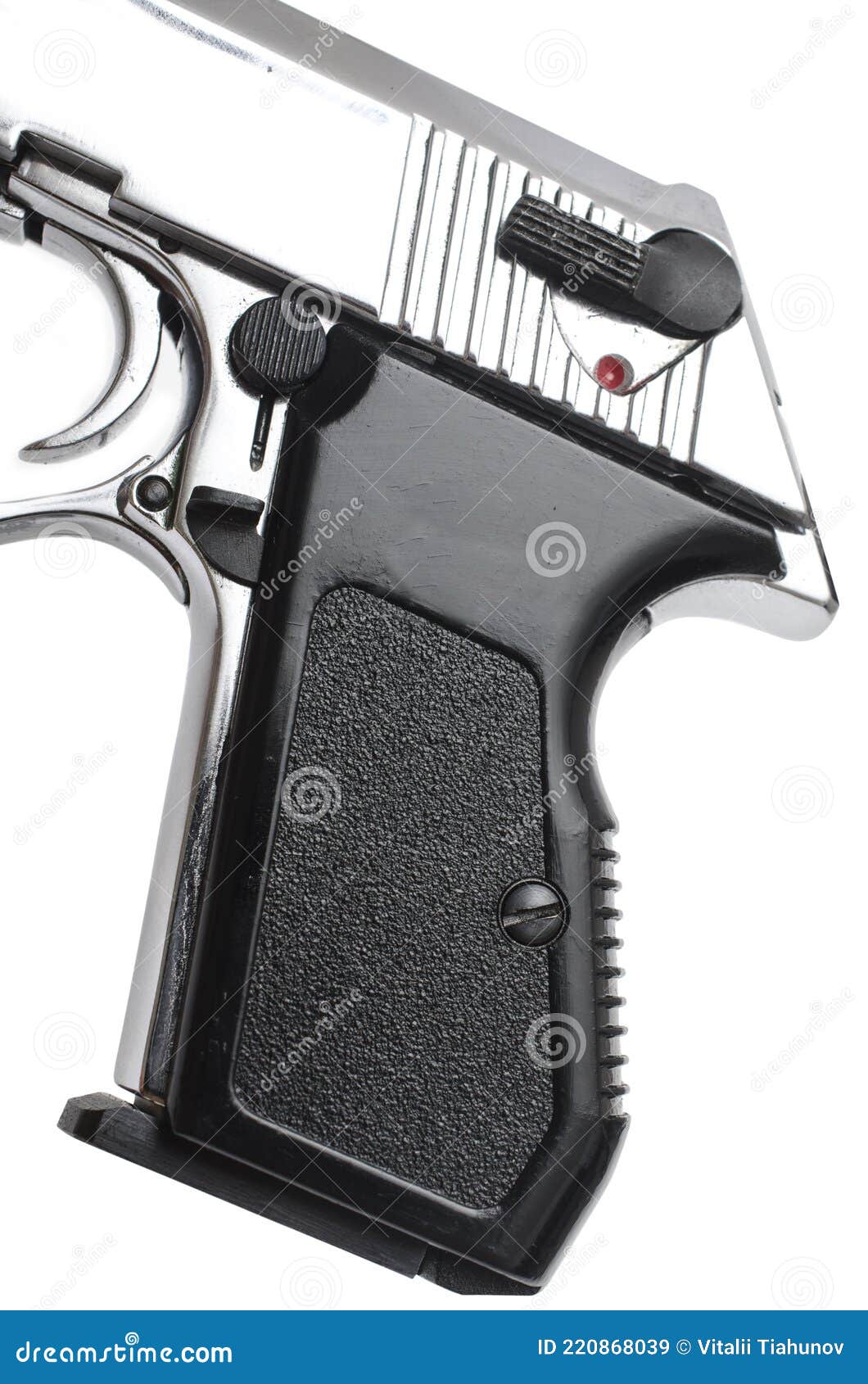 Handle of pistol isolated stock image. Image of rein - 220868039